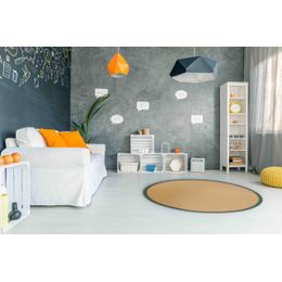 Sisalteppich CarpetFine, H:5mm &Oslash;:60cm, gr&uuml;n, Sisal, Teppiche, "Sisal", mit farbiger Bord&uuml;re, Anti-Rutsch R&uuml;ckseite