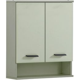 H&auml;ngeschrank Welltime, B:59,8cm H:70,8cm T:20,5cm, gr&uuml;n, FSC-zertifizierter Holzwerkstoff, Badezimmer, Schr&auml;nke, "Palermo, Breite 59 cm", 2 T&uuml;ren,