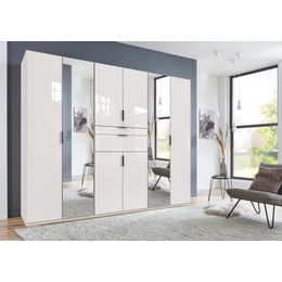 Drehtürenschrank wimex, B:270cm H:208cm T:58cm, weiß, Spanplatte, Schränke, "Moldau Kleiderschrank mit Spiegel Schlafzimmerschrank Bestseller", Wähle