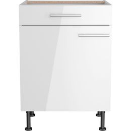 Unterschrank Optifit, B:60cm H:87cm T:58,4cm, wei&szlig;, Spanplatte, K&uuml;che, Schr&auml;nke, "Klara", Breite 60 cm