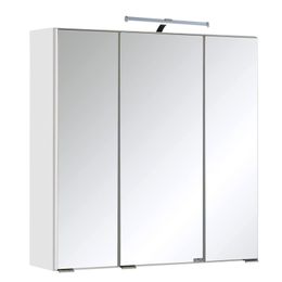 Spiegelschrank Welltime, B:60cm H:64cm T:20cm, weiß, Spanplatte, Badezimmer, Schränke, "Cardiff", Breite 60 cm, mit Schalter und Steckdose