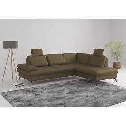 Sit & More Ecksofa SIT & MORE, B:262cm H:82cm T:212cm, grün, Wohnzimmer, Sofas, "Morris L-Form, inkl. Sitztiefenverstellung", wahlweise mit Armteilverstellung,