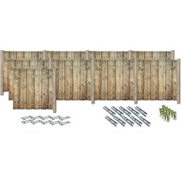 Konifera Sichtschutzelement "FULLERTON", H/L: 180cm x 17,1m, Pfosten: 10 Stk., gr&uuml;n, Garten, Zaunelemente, Rustikale Bohlen, verschiedene L&auml;ngen