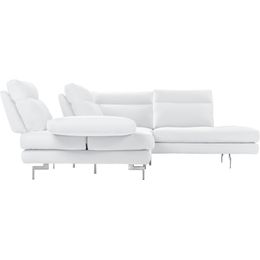 Ecksofa Calia italia, B:288cm H:90cm T:232cm, weiß, Leder BULL (100% Leder), Wohnzimmer, Sofas, "Toby Wing, L-Form, Multifunktionssofa, bequem und