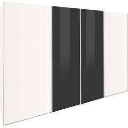 Schwebet&uuml;renschrank wimex, B:350cm H:236cm, wei&szlig;, Schr&auml;nke, "Level by fresh to go", mit Glast&uuml;ren und Synchron&ouml;ffnung
