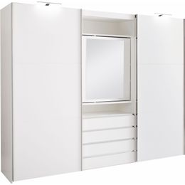 Schwebet&uuml;renschrank wimex, B:300cm H:236cm T:65cm, wei&szlig;, Schr&auml;nke, "Magic by fresh to go", mit drehbarer Spiegelt&uuml;r