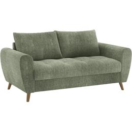 2,5-Sitzer MR. COUCH, B:180cm H:71cm T:90cm, grün, Dolce (100% Polyester), Sofas, "Blackburn II", Mit Kaltschaumpolsterung bis 140 kg belastbar