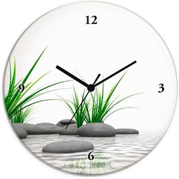 Wanduhr Artland, T:1,8cm, weiß, Wohnzimmer, Wanduhren, "3 D Steine", wahlweise mit Quarz- oder Funkuhrwerk, lautlos ohne Tickgeräusche