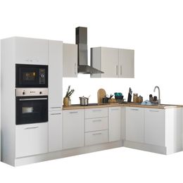 Winkelk&uuml;che, B:300cm H:211cm T:60cm, wei&szlig;, BASIC BY BALCULINA, Komplettk&uuml;chen-Sets, "Turin", Stellbreite 300x175 cm, wahlweise mit E-Ger&auml;ten