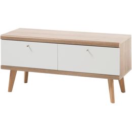 Lowboard Andas, B:107cm H:40cm T:50cm, weiß, Holzwerkstoff, Wohnzimmer, Sideboards, "Merle", Scandi Design, Breite 107 cm