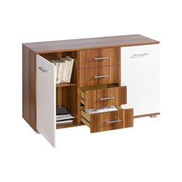 Kombikommode Priess, B:123cm H:70,5cm T:38cm, weiß, Holzwerkstoff, Schlafzimmer, Sideboards