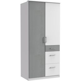 Kleiderschrank wimex, B:90cm H:199cm T:58cm, weiß, Schlafzimmer, Schränke, "Click", ohne Spiegel