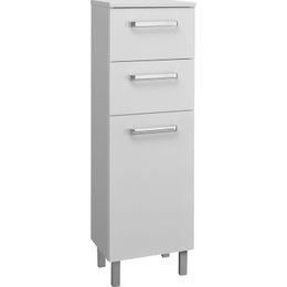 Unterschrank SAPHIR, B:30cm H:100,5cm T:33cm, weiß, Spanplatte, Badezimmer, Schränke, "Quickset Badschrank mit 1 Tür, 2 Schubladen, 30 cm breit",