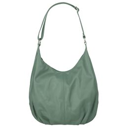 CLUTY Damen Shopper, grün, Leder, leicht glänzend, unifarben, Taschen, echt Leder, Made in Italy