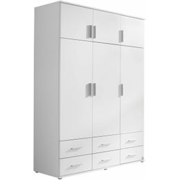 Kleiderschrank Rauch, B:135cm H:194cm T:53cm, wei&szlig;, Holzwerkstoff, Schlafzimmer, Schr&auml;nke, "Kemi"