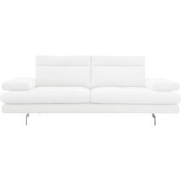 3-Sitzer Calia italia, B:208cm H:90cm T:113cm, weiß, Leder BULL (100% Leder), Sofas, "Toby Wing, Designsofa mit hohem Sitzkomfort, bequem und