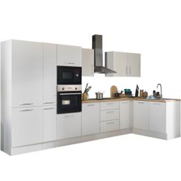 Winkelk&uuml;che, B:360cm H:211cm T:60cm, wei&szlig;, BASIC BY BALCULINA, Komplettk&uuml;chen-Sets, "Turin", Stellbreite 360x175 cm, wahlweise mit E-Ger&auml;ten