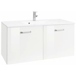 Waschtisch Welltime, B:100cm H:54cm T:48cm, weiß, Badezimmer, Waschtische, "Ravenna"