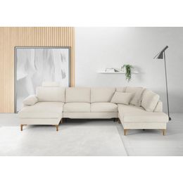 Wohnlandschaft 3C CANDY, B:339cm H:86cm T:220cm, weiß, 95% Polyester, 5% Nylon, Sofas, "Lecce, wahlweise PUR-Schaumstoff oder Tonnentaschenfederkern