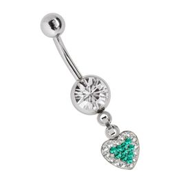 Adelia&acute;s ADELIA ́S Damen Bauchnabelpiercing "Piercing Bauchnabelpiercing", onesize, gr&uuml;n, Chirurgiestahl, Piercings, Banane mit 8 mm Zirkoniakugel in klar