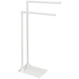 Handtuchst&auml;nder Wenko, B:41cm H:79cm T:20cm, wei&szlig;, Stahl, Handtuchhalter, "Modell Hella", aus Stahl mit 2 Stangen, f&uuml;r Handt&uuml;cher und Kleidung