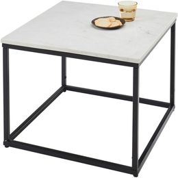 Couchtisch Stolkom, H:46cm, schwarz-weiß, Wohnzimmer, Tische, "Samy", Marmor, Tisch in weiß oder schwarz