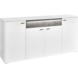Sideboard, B:183,7cm H:88,6cm T:43,8cm, wei&szlig;, SET ONE BY Musterring, Wohnzimmer, Sideboards, "Deltona", inklusive Beleuchtung, Schubkasten als