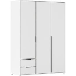 Drehtürenschrank Rauch, B:140cm H:194cm T:53cm, weiß, Holzwerkstoff, Schränke, "Kleiderschrank Schrank Garderobe Wäscheschrank NAGATA viel Stauraum",