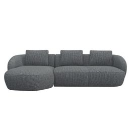 Wohnlandschaft FLEXLUX, B:276cm H:85cm T:146cm, grün, Sofas, "Torino, rund, L-Form, Sofa-Ecke mit Recamiere, Longchair-Sofa", Modernes, organisches