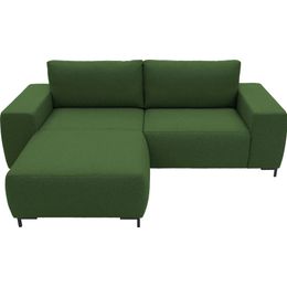Ecksofa, B:242cm H:87cm T:160cm, grün, LOOKS by Wolfgang Joop, 100% Polyester, Wohnzimmer, Sofas, "Looks VI L-Form", gerade Linien, in 2