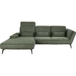 Ecksofa, B:304cm H:90cm T:190cm, grün, SET ONE BY Musterring, 95% Polyester 5% Polyamid, Wohnzimmer, Sofas, "SO 4500, Füße schwarz matt, inkl