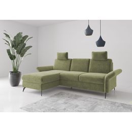 Ecksofa Home Affaire, B:251cm H:93cm T:164cm, grün, 100% Polyester, Wohnzimmer, Sofas, "Rochelle", wahlweise mit Bettfunktion, Bettkasten und