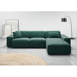 Ecksofa Andas, B:294cm H:71cm, grün, 12% Polyaxryl, 88% Polyester, Wohnzimmer, Sofas, "Glimminge auch in Breitcord, Feincord, Bouclé + Easy