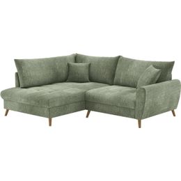 Ecksofa MR. COUCH, B:230cm H:71cm T:190cm, grün, Dolce (100% Polyester), Wohnzimmer, Sofas, "Blackburn II L-Form", Wahlweise mit Kaltschaumpolsterung