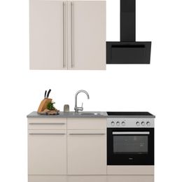 Wiho-Küchen Küchenzeile WIHO KÜCHEN, B:160cm T:60cm, weiß, Komplettküchen-Sets, "Chicago", wahlweise mit E-Geräten, Breite 160 cm