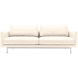 3-Sitzer, B:200cm H:91cm T:106cm, weiß, CREATION BY ROLF BENZ, Sofas, "CR.414, Designsofa, edles Sofa, Loungesofa, Ledersofa, klares Design", aus