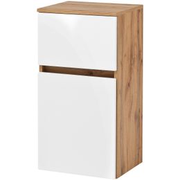Unterschrank Welltime, B:40cm H:79cm T:35cm, wei&szlig;, Holzwerkstoff, Badezimmer, Schr&auml;nke, "Kaunas", 40 cm breit, mit Schubkasten, Soft-Close-Funktion