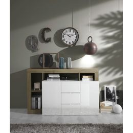 Sideboard Inosign, B:146cm H:93cm T:42cm, weiß, Wohnzimmer, Sideboards, "Hamburg", Breite 146 cm
