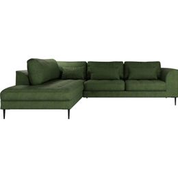 Trendmanufaktur Ecksofa "Luzi, wahlweise mit Schlaffunktion und Bettkasten, gemütlich, L-Form", B/H/T: 264cm x 80cm x 203cm, Samtvelours, Ottomane