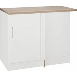 Eckunterschrank KOCHSTATION, B:110cm H:85cm T:60cm, weiß, Küche, Schränke, "KS-Utah"