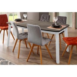 Esstisch Home Affaire, B:180cm H:76cm T:90cm, wei&szlig;, Garten, Tische, "Palermo", mit Auszugfunktion, aus Massivholz, FSC zertifiziert