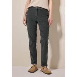 Cecil Damen Cordhose, grün, Gr. 29, unifarben, Web, 98% Baumwolle, 2% Elasthan, Hosen, 4-Pocket Style