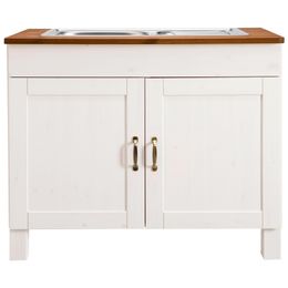 Spülenschrank Home Affaire, B:100cm H:85cm T:60cm, weiß, Küche, Schränke, "Alby", Breite 100 cm, 1 Fach