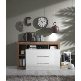 Sideboard Inosign, B:146cm H:93cm T:42cm, weiß, Wohnzimmer, Sideboards, "Hamburg", Breite 146 cm