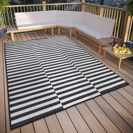 Teppich my home, B:160cm H:5mm L:230cm, schwarz-wei&szlig;, Polypropylen, Wohnzimmer, Teppiche, "Viela Outdoor Wendeteppich, auch als L&auml;ufer erh&auml;ltlich",