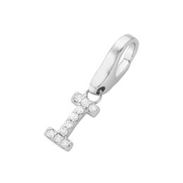 Damen Charm Buchstabe "Buchstabe I, Zirkonia Steine, Silber 925", wei&szlig;, Giorgio Martello MILANO, Silber 925 (Sterlingsilber), Charms
