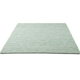 Wollteppich Sansibar, B:90cm H:12mm L:160cm, gr&uuml;n, Schurwolle, Teppiche, "H&ouml;rnum", Handweb Teppich, meliert, reine gewalkte Wolle, handgewebt