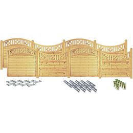 Konifera Sichtschutzelement "ABILENE", H/L: 180cm x 15,21m, Pfosten: 9 Stk., gr&uuml;n, Garten, Zaunelemente, aufgelockerte Optik in starkem Rahmen,