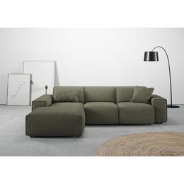 Ecksofa Andas, B:264cm H:71cm T:191cm, grün, 96% Polyester, 4% Polyacryl, Wohnzimmer, Sofas, "Glimminge L-Form auch in Breitcord, Feincord + Easy