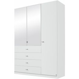 Kleiderschrank Rauch, B:136cm H:197cm T:54cm, weiß, Schlafzimmer, Schränke, "Sinsheim", mit 4 breiten Schubkästen